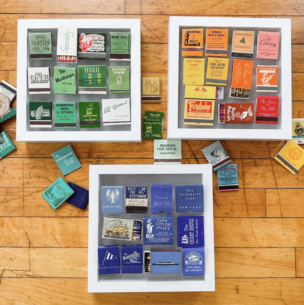 Displaying a matchbook collection gift idea | clare-sullivan.com