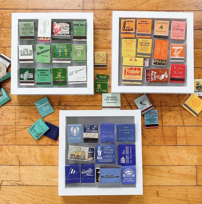 Displaying a matchbook collection gift idea | clare-sullivan.com